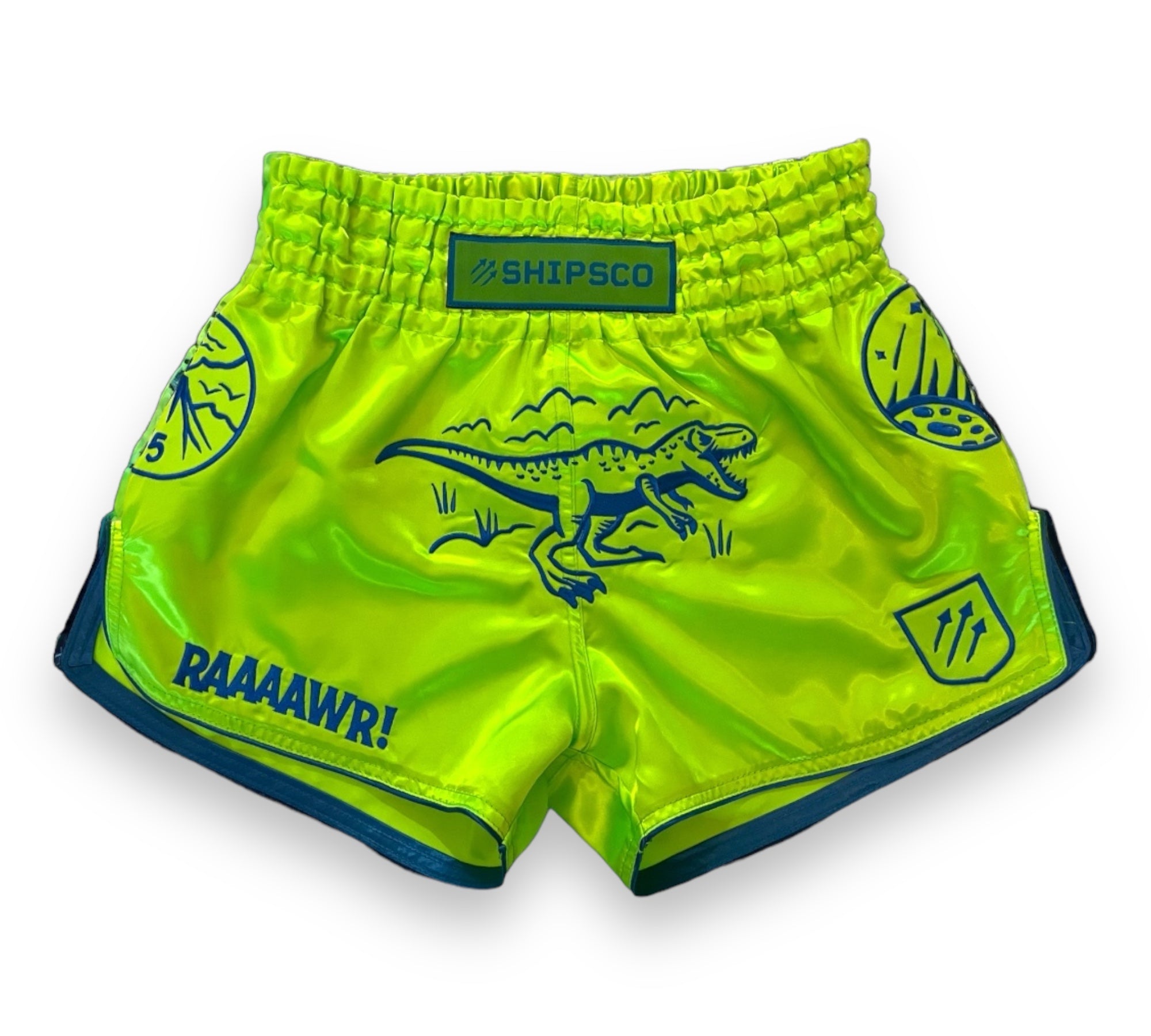 Chartreuse Dinosaur Muay Thai Shorts – SHIPSCO Fightwear